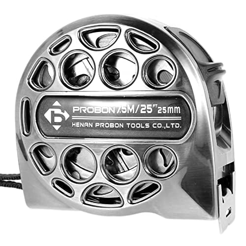 25FT Stainless Steel Retractable Measuring Tape with Double-Sided Scale ...