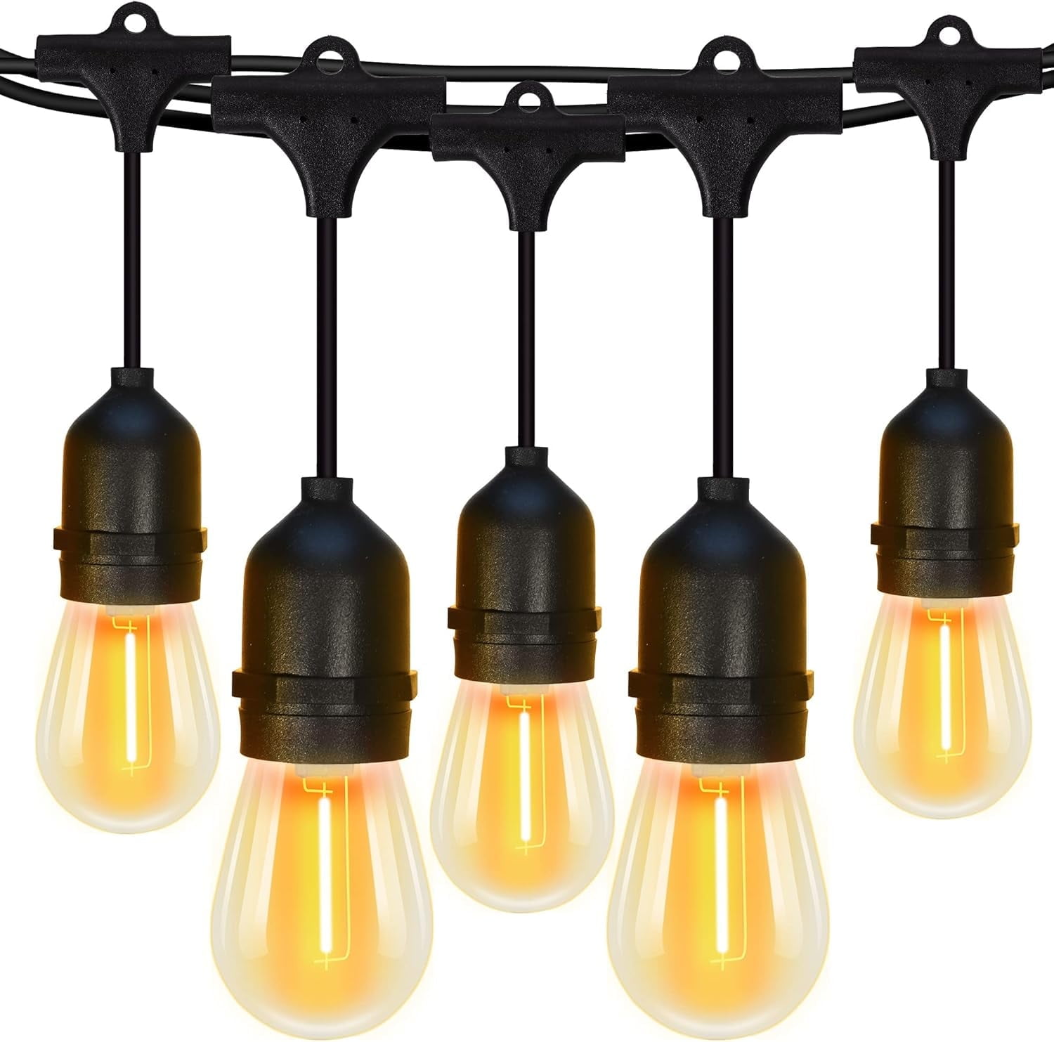 YOSION 25FT Waterproof LED Outdoor String Lights, Warm White, Shatterproof Acrylic Bulbs ...