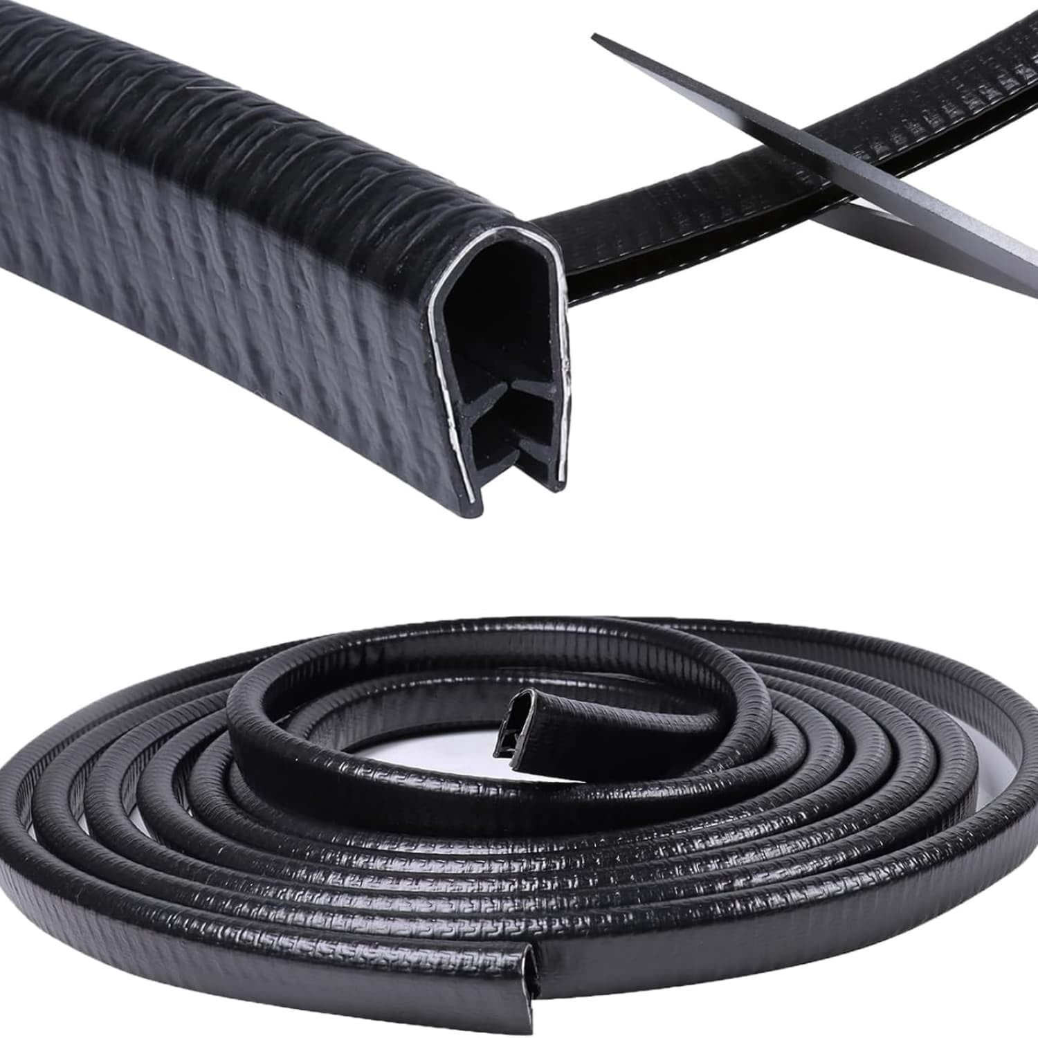 25Feet Edge Trim Rubber U Channel Strip with Metal Car Door Edge ...