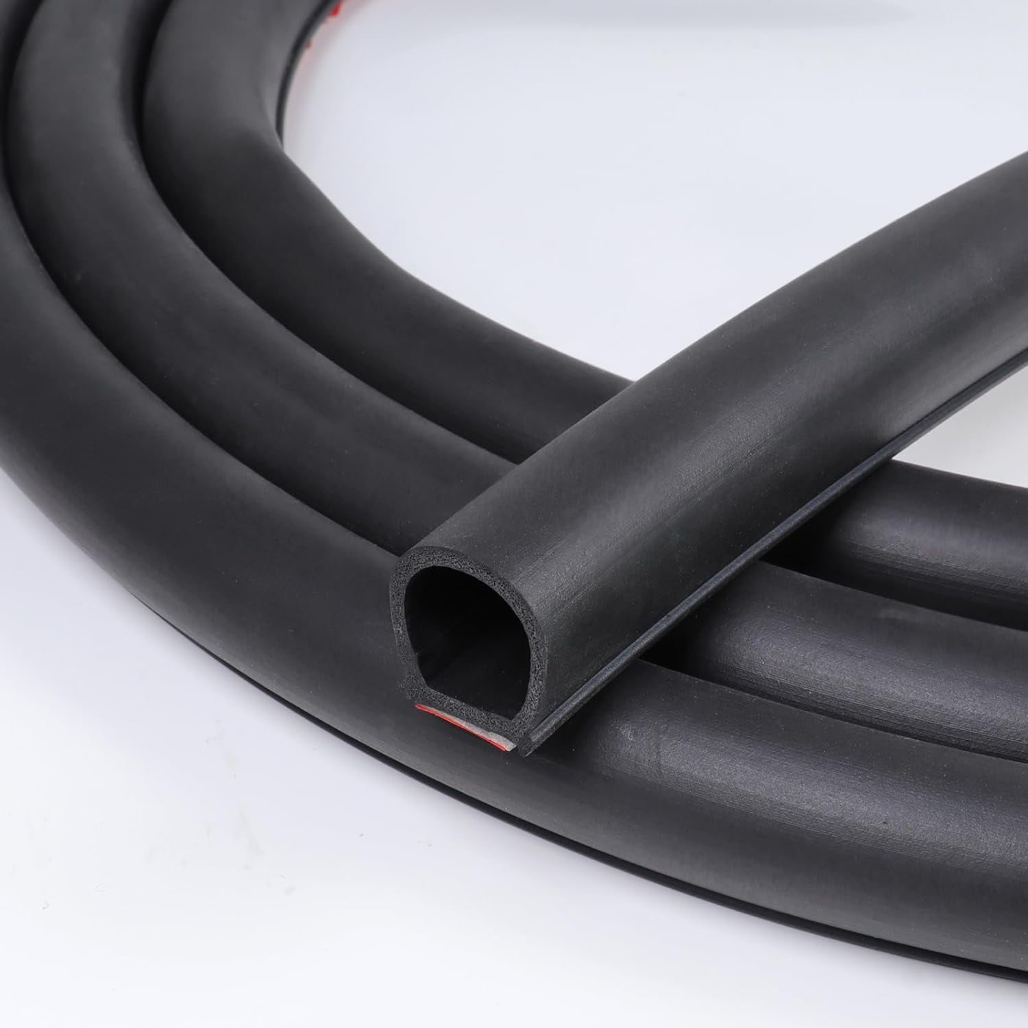 25Ft D-Shape Rubber Weather Stripping - 1/2" X 7/16" Car Door Edge Bulb ...