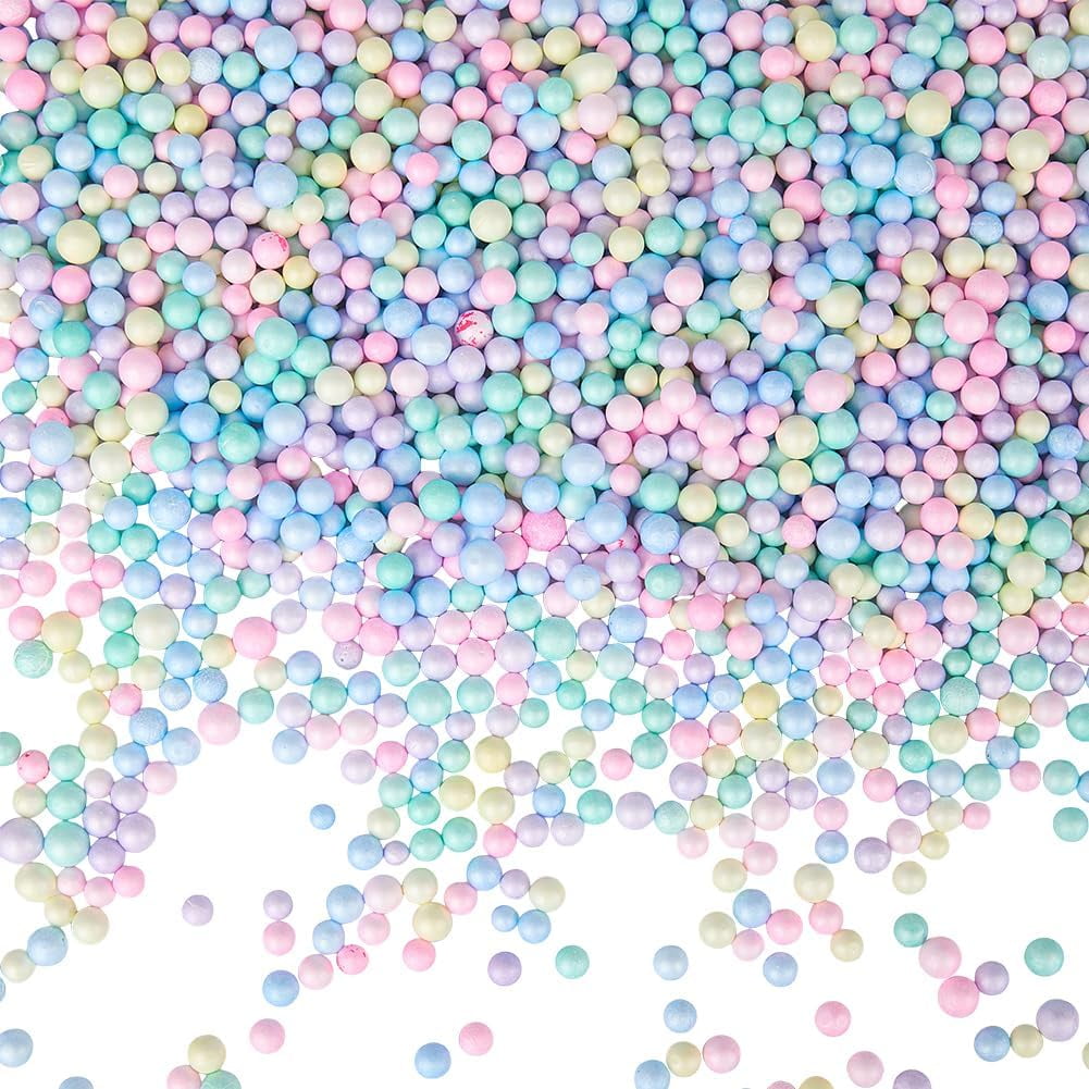 25G 7mm to 10mm Assorted Color Foam Balls Small Foam Beads Polystyrene ...