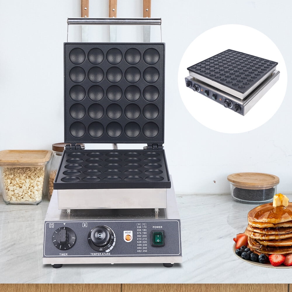25Holes Commercial Electric Mini Dutch Baker Machine Nonstick Pancake ...