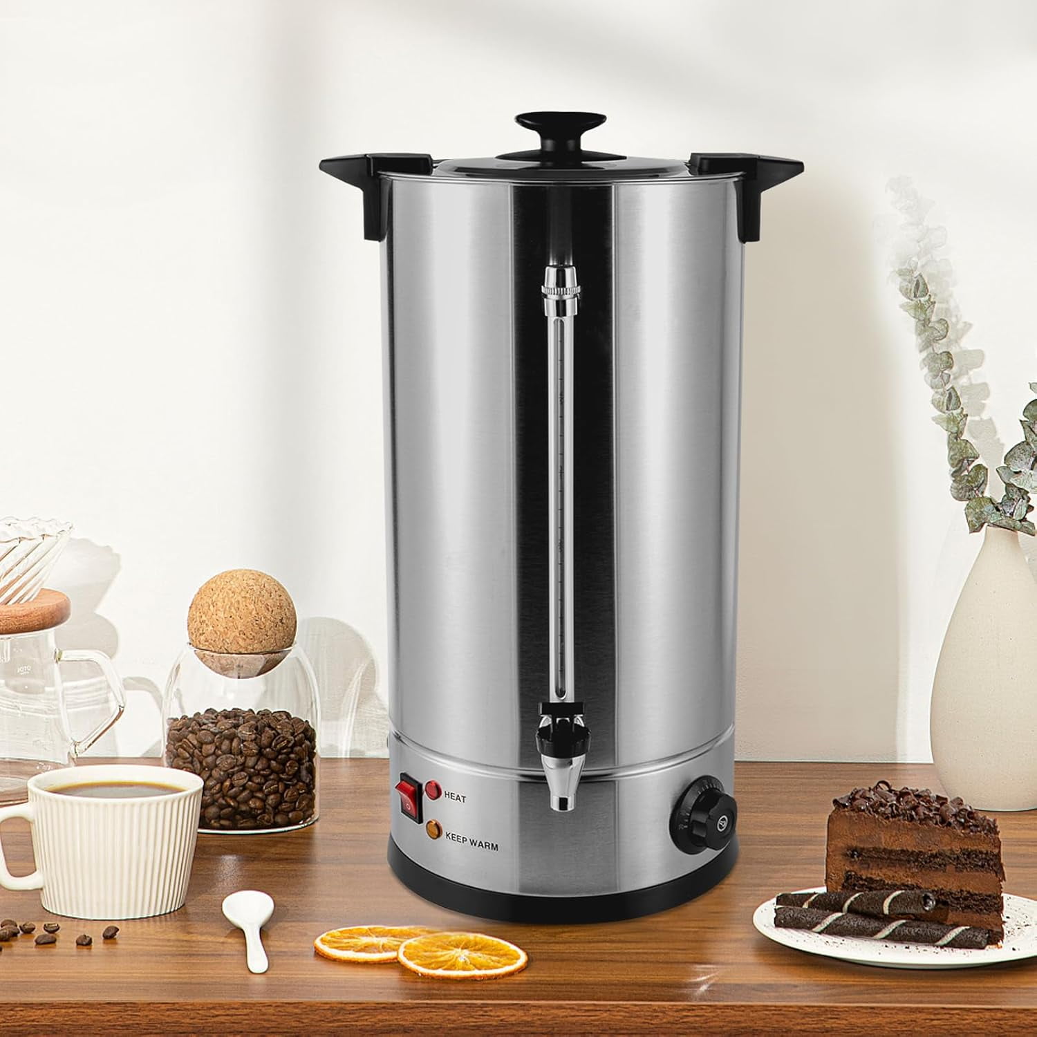 25L/6.6gal Tea Urn Coffee, 1.4kw Large Coffee Maker Automatic Hot Water ...