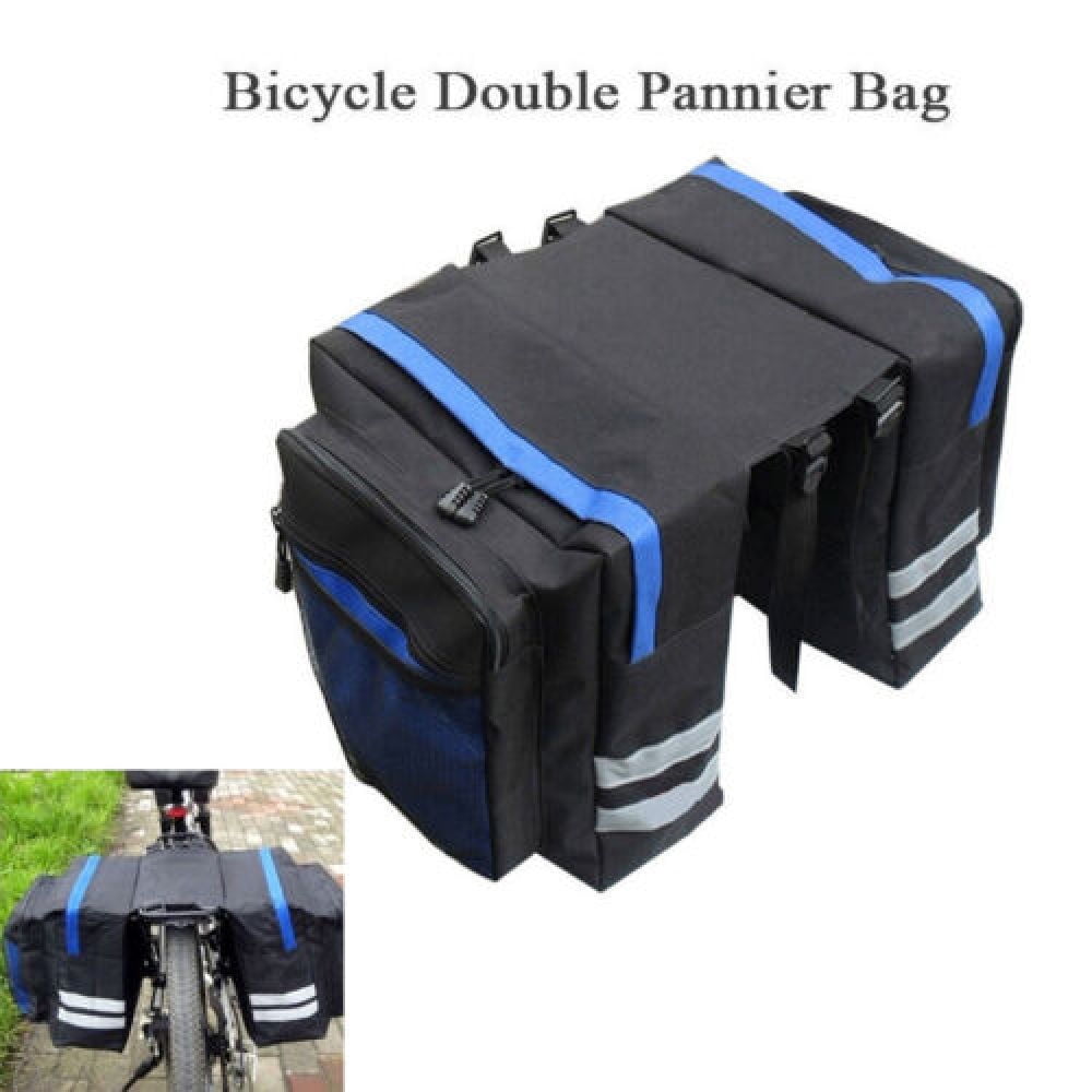 25L Black Blue Bike Storage Pannier Pouch Cycling Bicycle Rear Rack ...