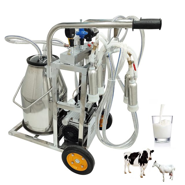 25L Electric Milking Machine Oil-Free Vacuum Pump Milker Milking Equipment for Cows and Goats ...