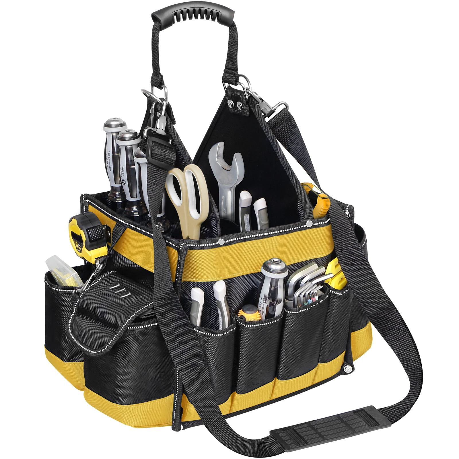 25L Heavy Duty Electrician Tool Bag – 15” Large Open Top Tool Tote with ...