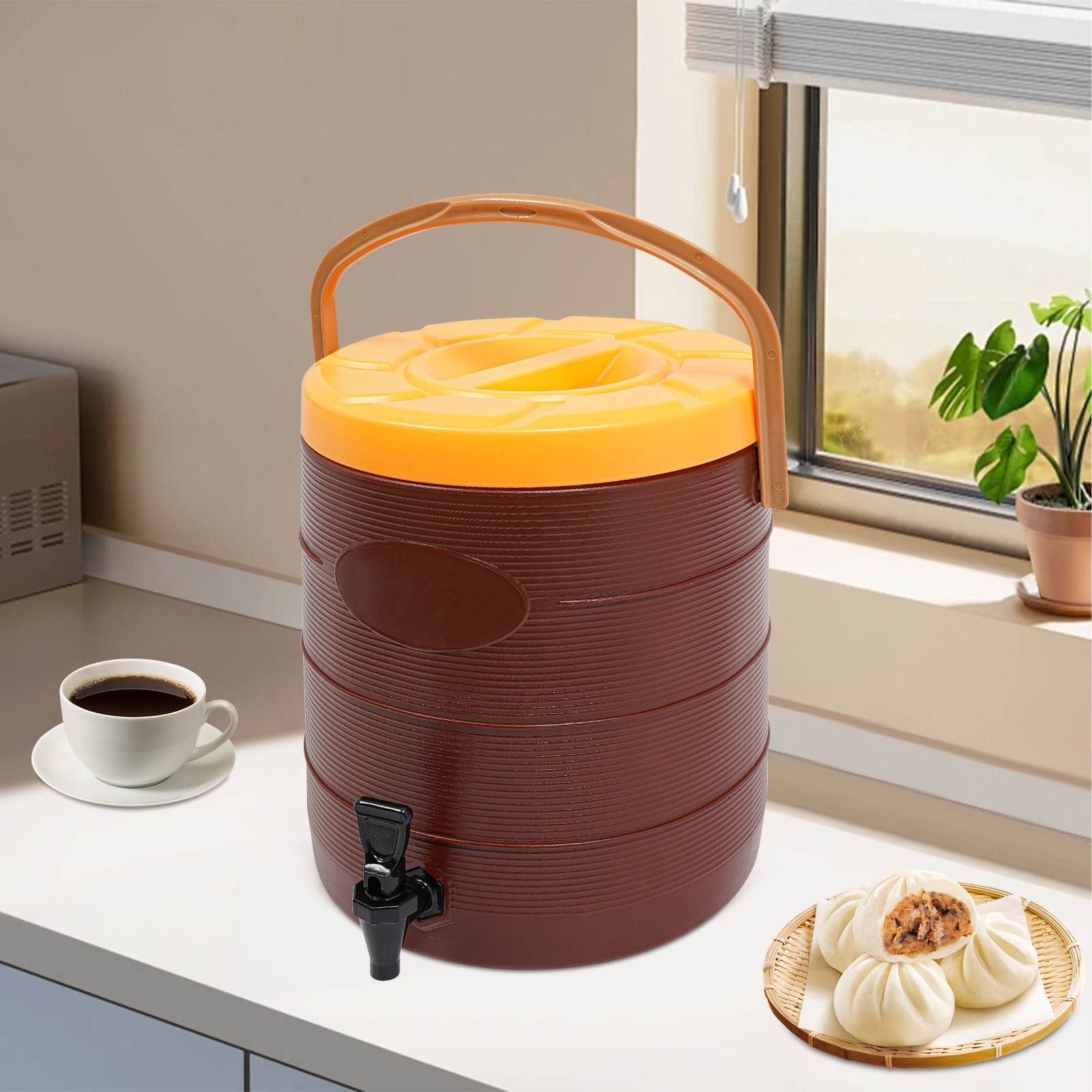 25L Insulated Beverage Dispenser, Stainless Steel Thermal Container ...
