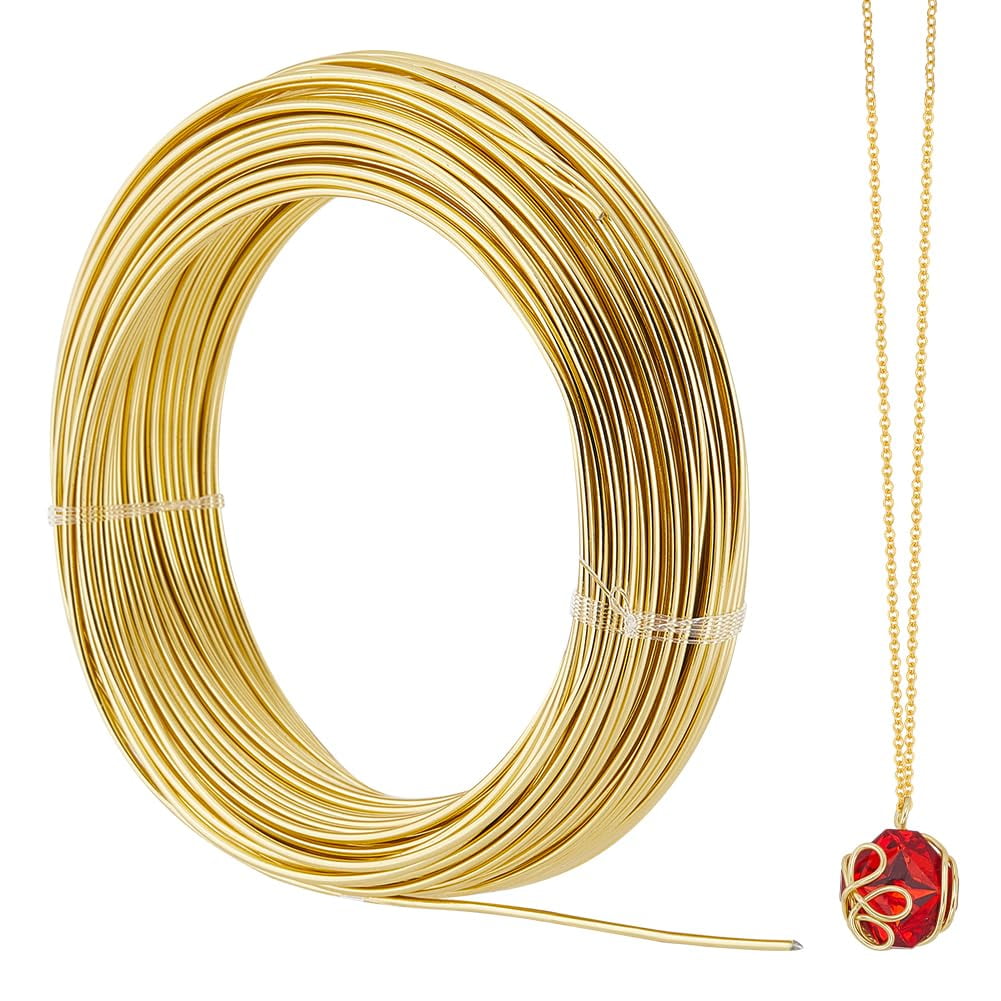 25M Aluminum Wire 1.5mm Gold Crafting Wire 15 Gauge Bendable Craft ...