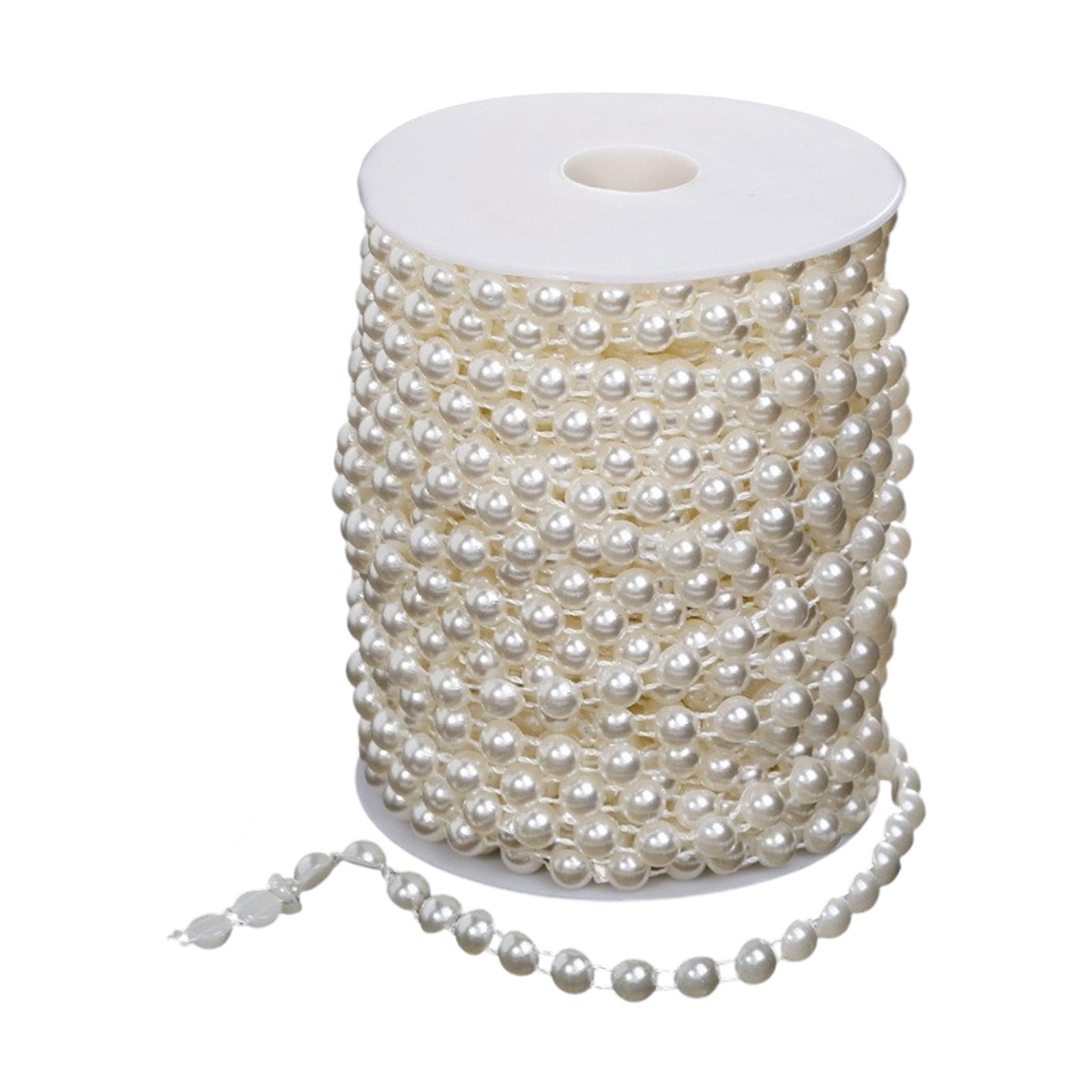 25M Artificial Pearls Beads String for Wedding Decoration White ABS ...