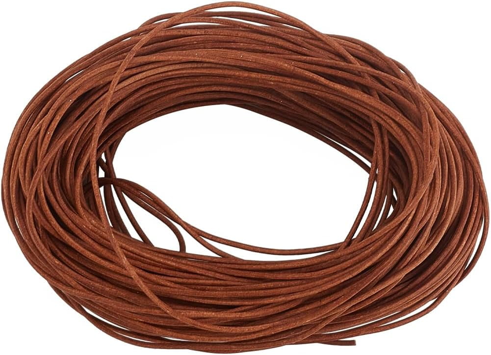 25M Cowhide Leather Cord Leather Jewelry Cord Round Peru 1mm about 27. ...
