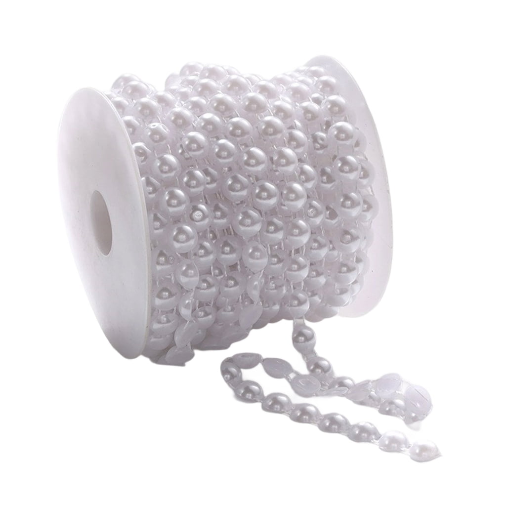 25M White ABS Imitation Pearls String for Wedding Bouquets, Bridal ...