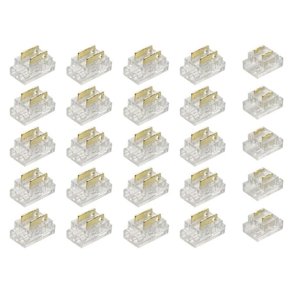 25PCS 2-Pin 5mm COB LED Strip Connector Kit for Strip-To-Wire and Strip ...