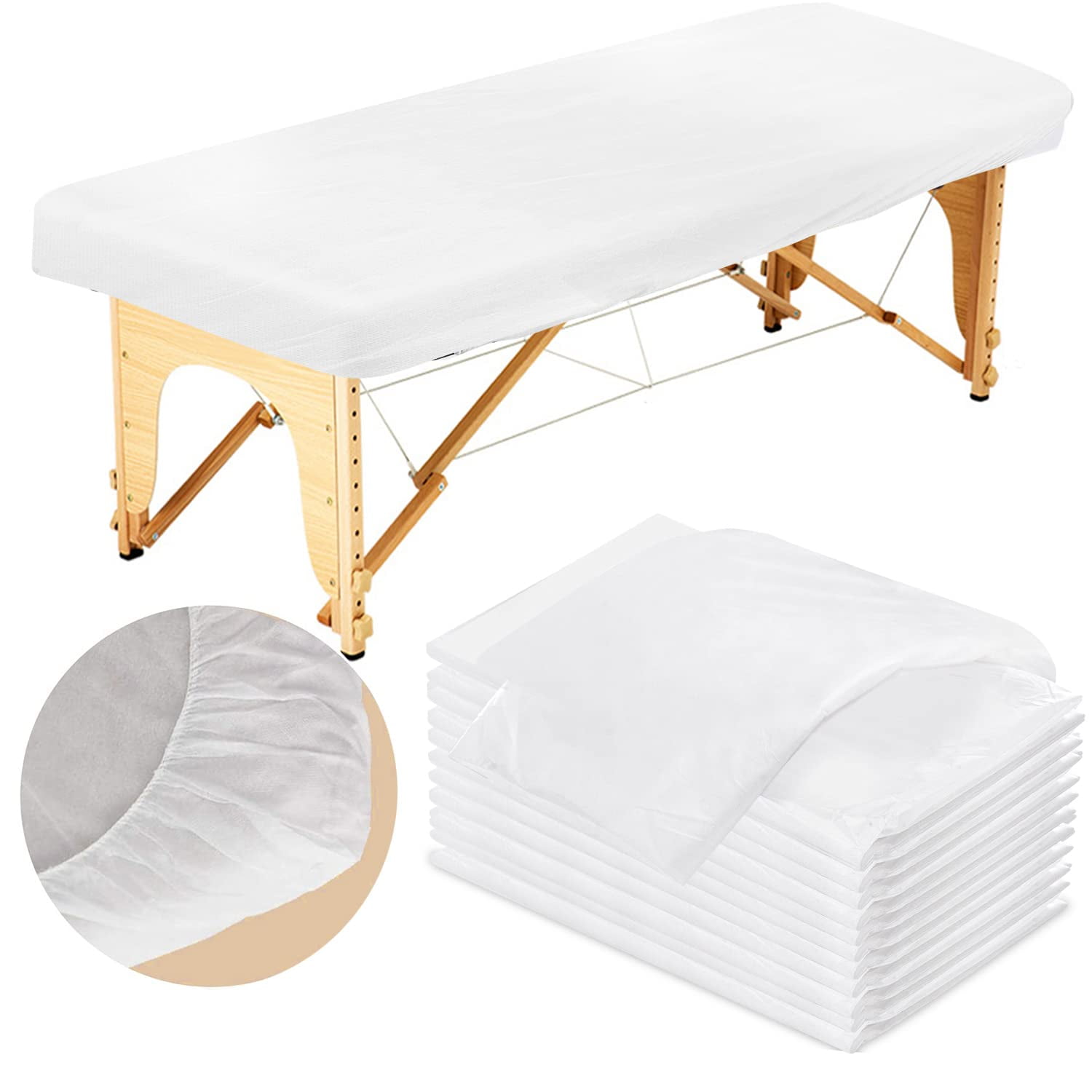 25PCS 84x35in Disposable Fitted Massage Table Sheets with Elastic ...
