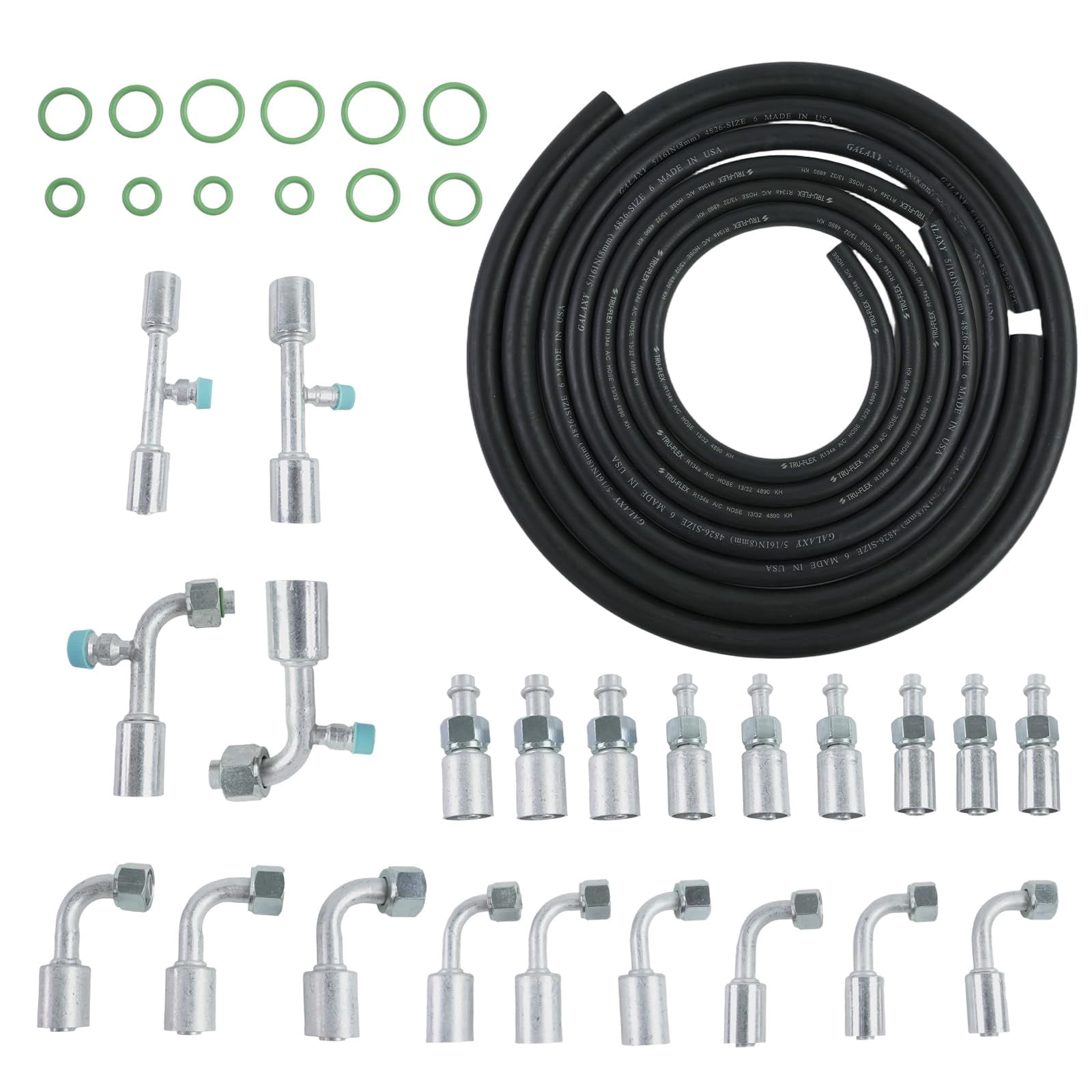 25PCS Air Conditioning Hose and Fitting Kit, Universal Air Conditioning ...