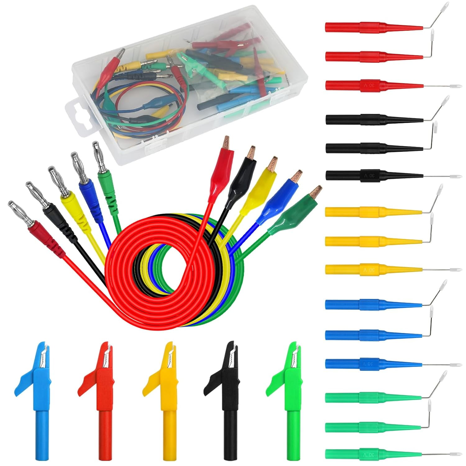 25PCS Back Probe Kit, Multimeter Back Probes Pin, Banana Plug to ...
