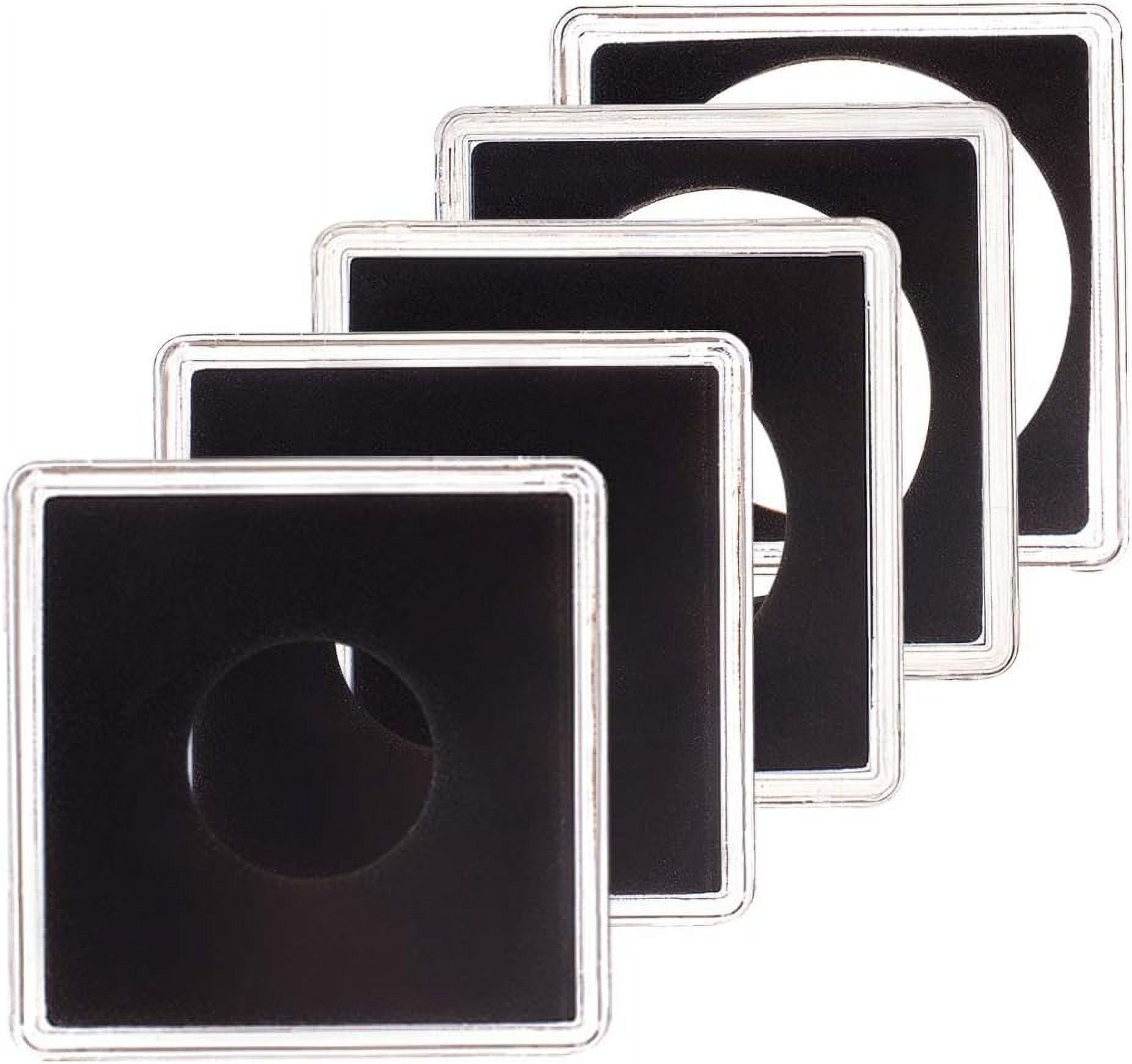 25PCS Black Coin Display Box Square Plastic Single Coin Medal ...