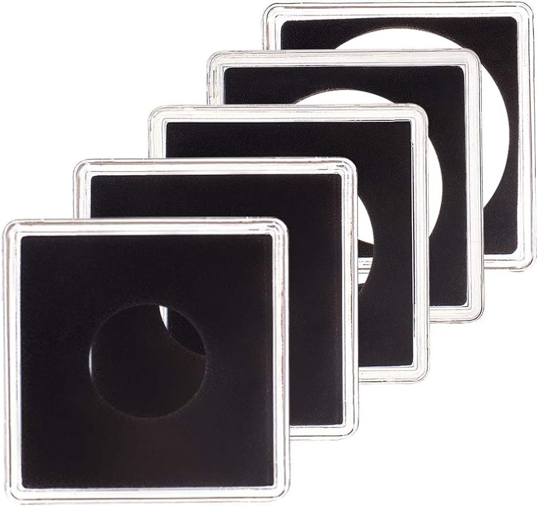 25PCS Black Coin Display Box Square Plastic Single Coin Medal ...
