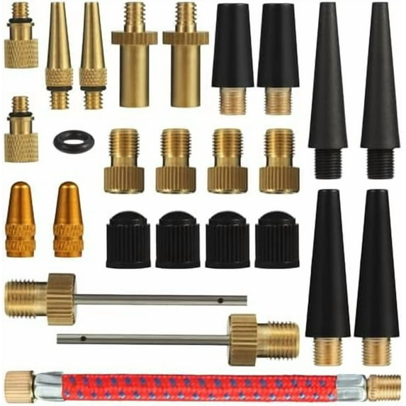 25PCS Brass Bicycle Valve Adaptor Tools – Presta/Schrader Adapters ...