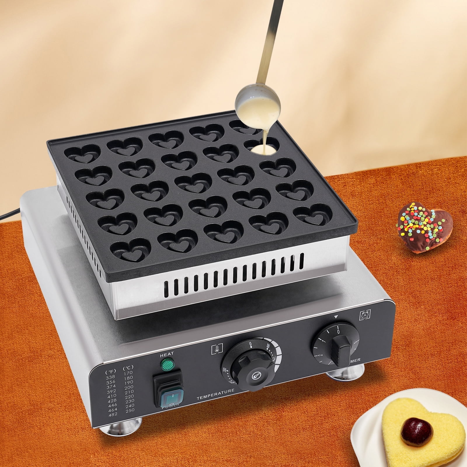 25PCS Commercial Mini Pancake Maker, Stainless Steel Electric Non-stick ...