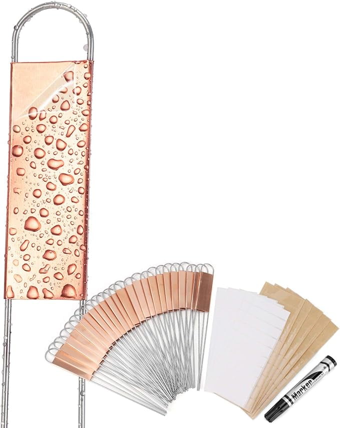 25PCS Copper Metal Plant Tags Plant Labels with 50Pcs Labels, Rainproof ...