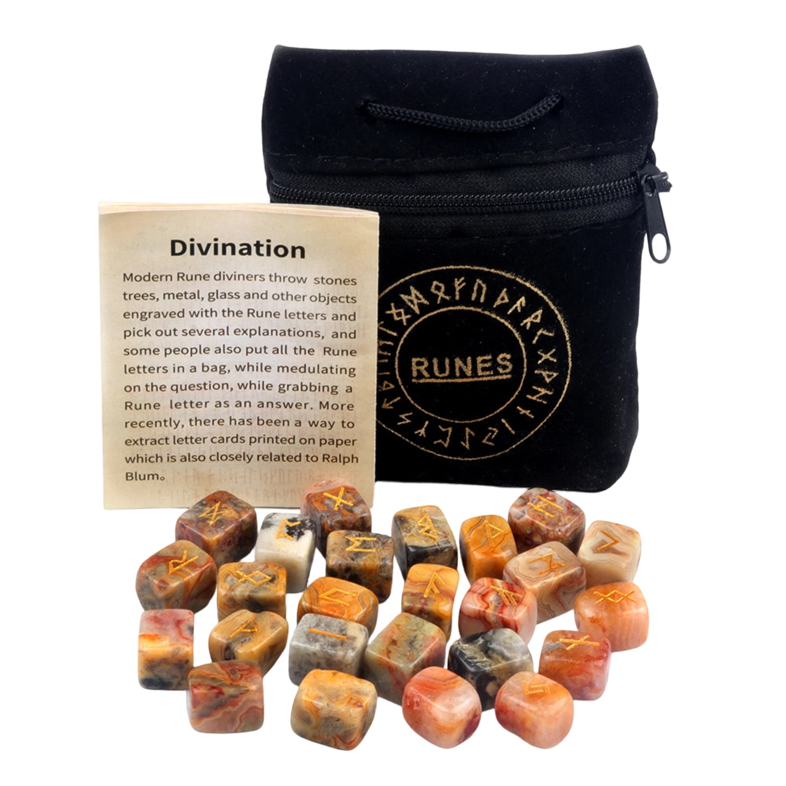 25PCS Crazy Agates Stones (25PCS Stones + Flannel Bag + Instruction ...