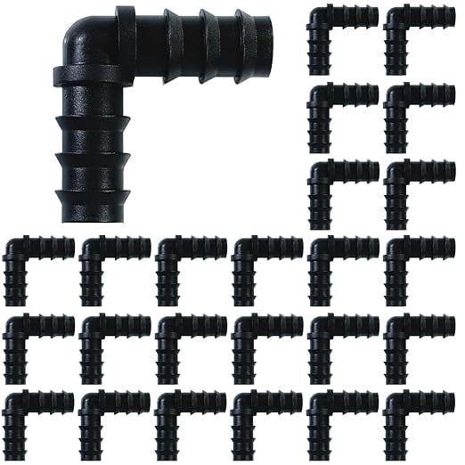 25PCS Drip Irrigation Barbed Elbow Fitting Kit for 1/2 Inch Tubing ...