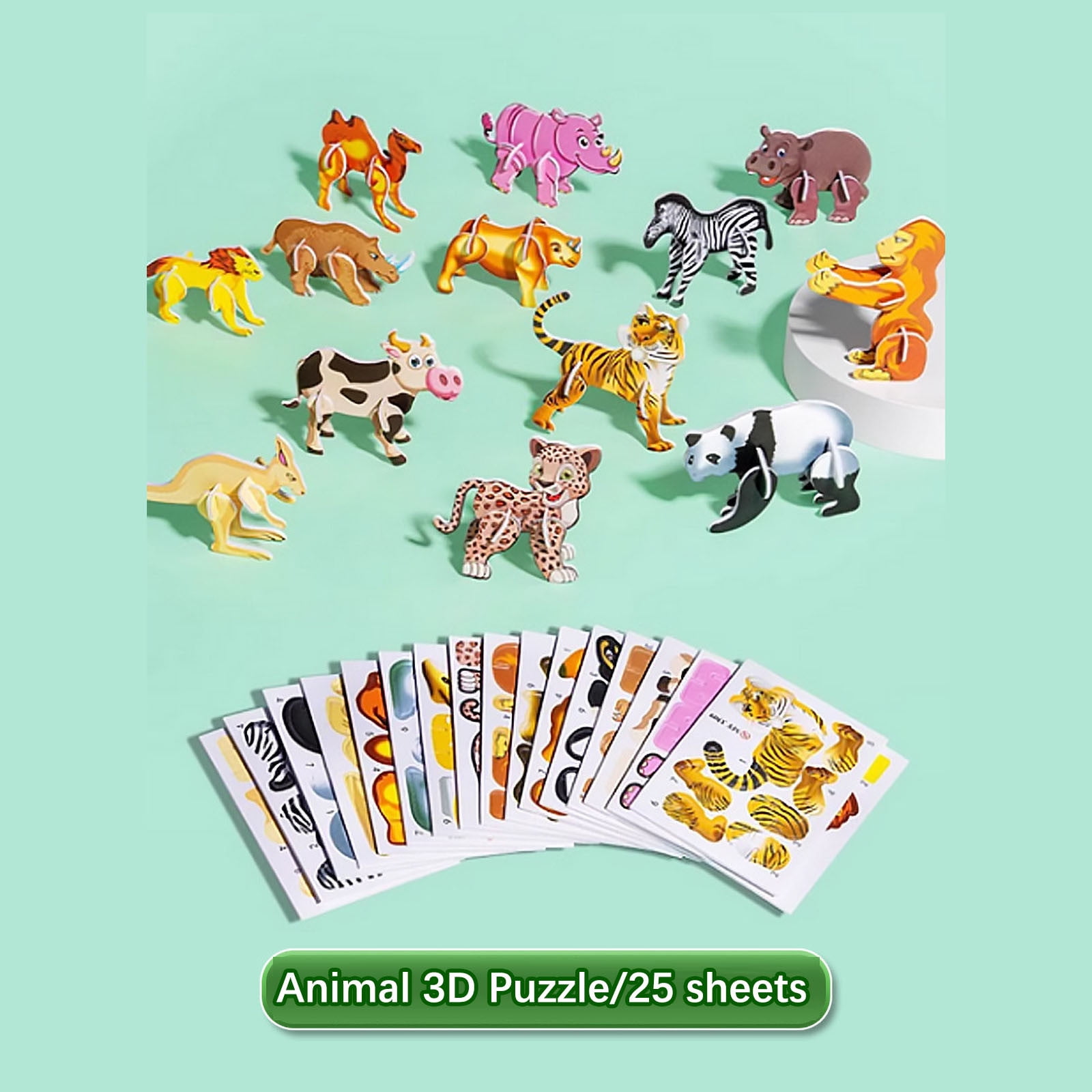 25PCS Flowarmth Educational 3D Cartoon Puzzle, 3D Cartoon Puzzles for ...