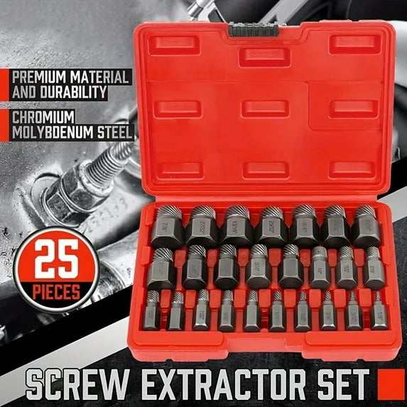 25PCS Hex Head Screw Extractor Set - Multi-Spline Easy Out Bolt ...