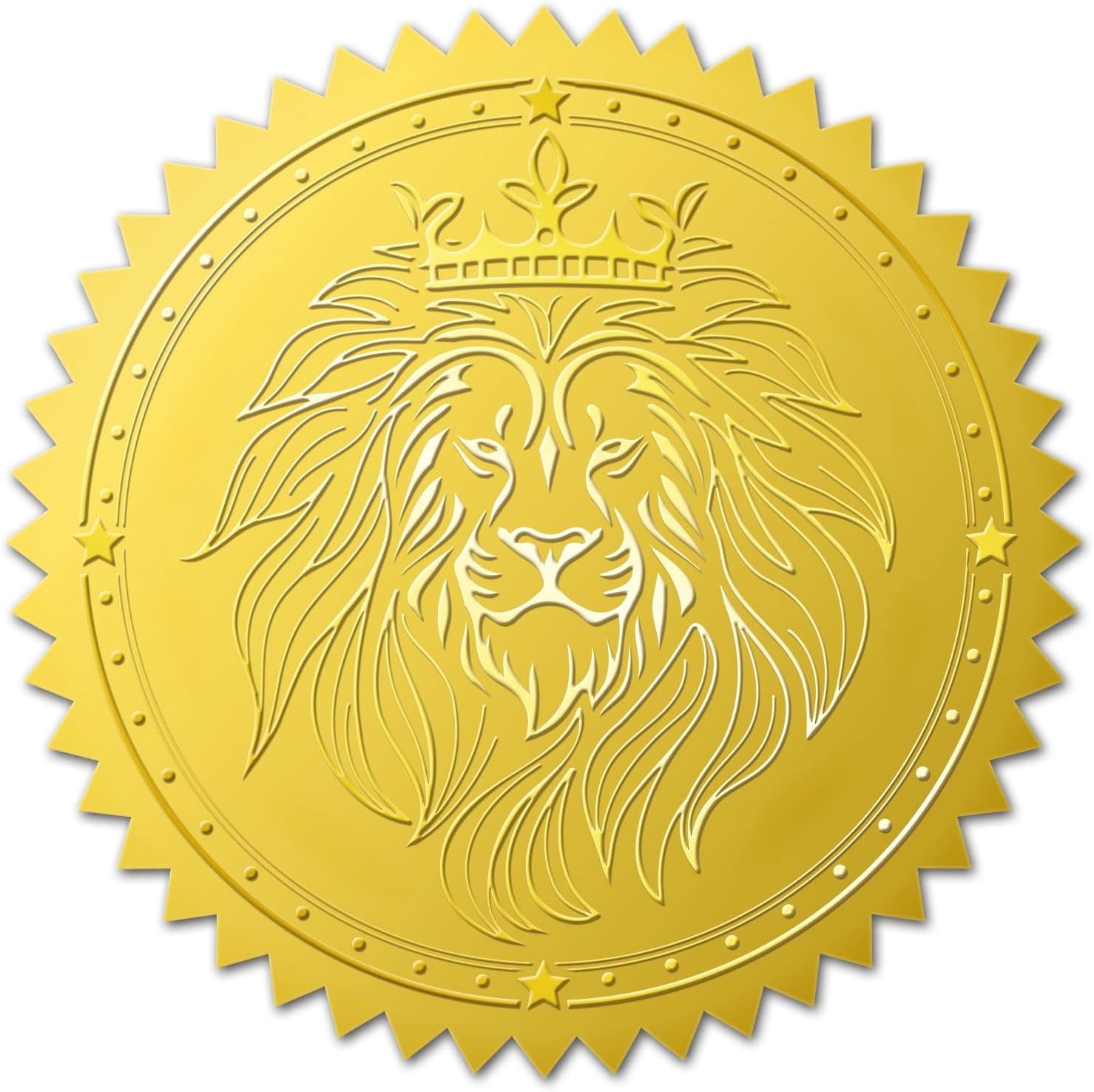 25PCS Lion Pattern Gold Foil Embossed Stickers Embossed Envelope Seal ...