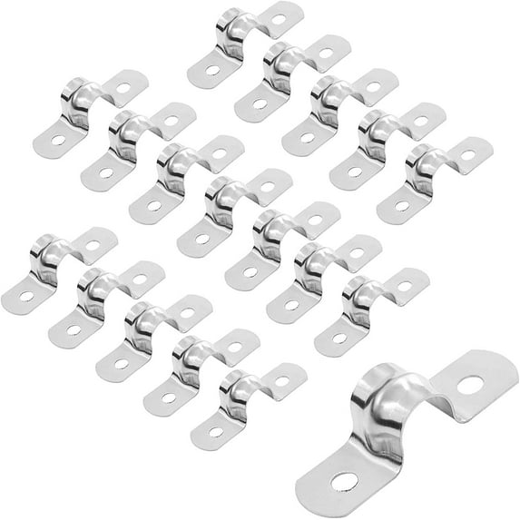 25PCS M10 Stainless Steel Two Hole Strap U Bracket Rigid Pipe Strip ...