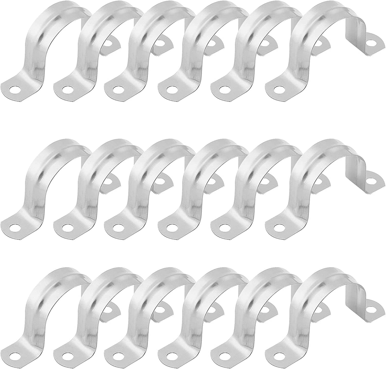 25PCS M40 Stainless Steel Two Hole Strap U Bracket Rigid Pipe Strip ...