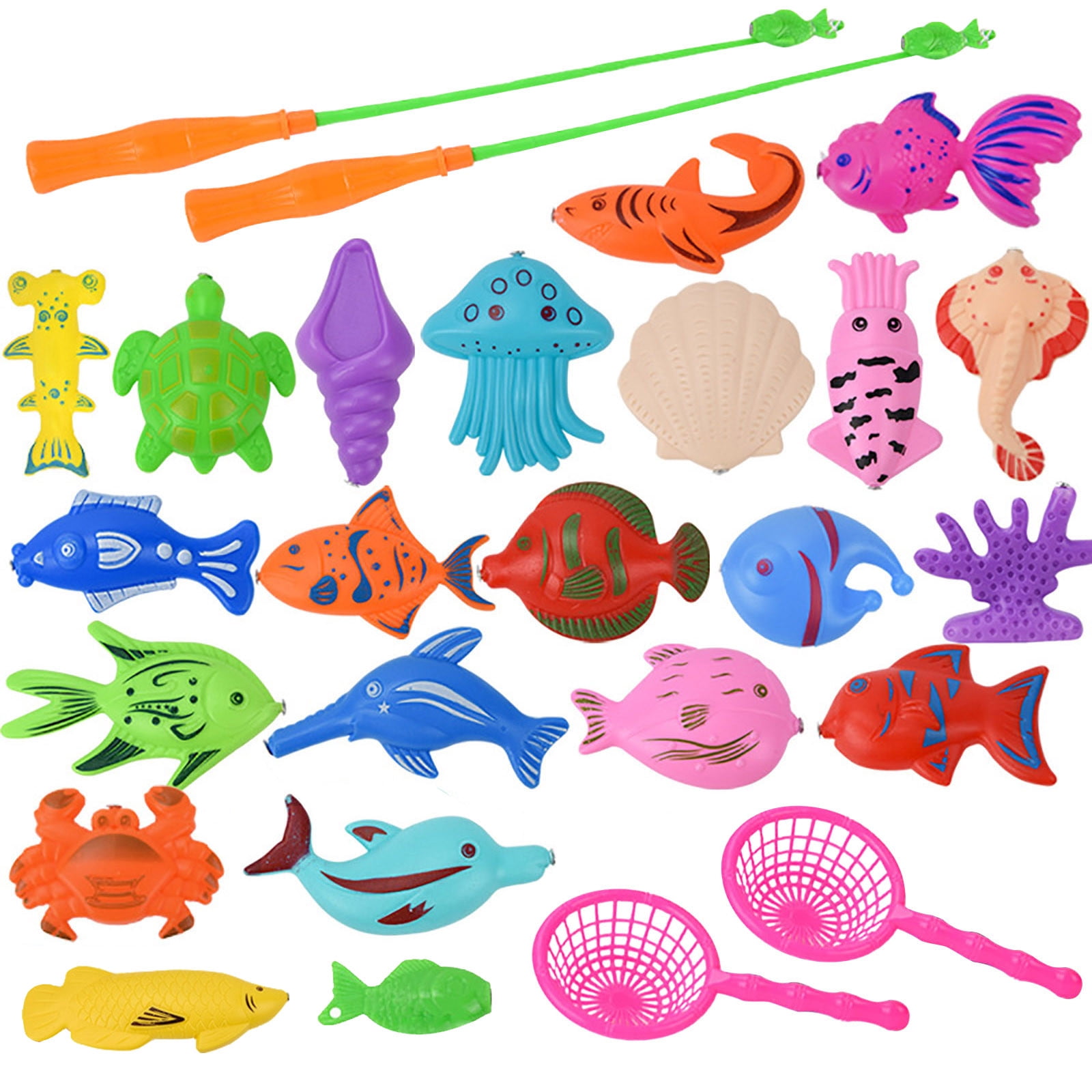 25PCS Magnetic Fishing Game Set for Kids, 24-Inch Pool Toy with Fishing ...