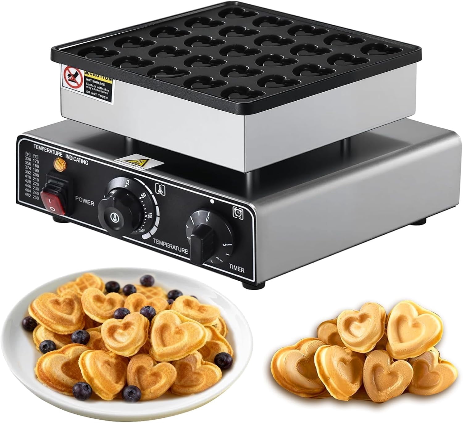 25PCS Mini Pancake Maker 900W 1.57 Inches Electric Muffin Waffle Maker ...