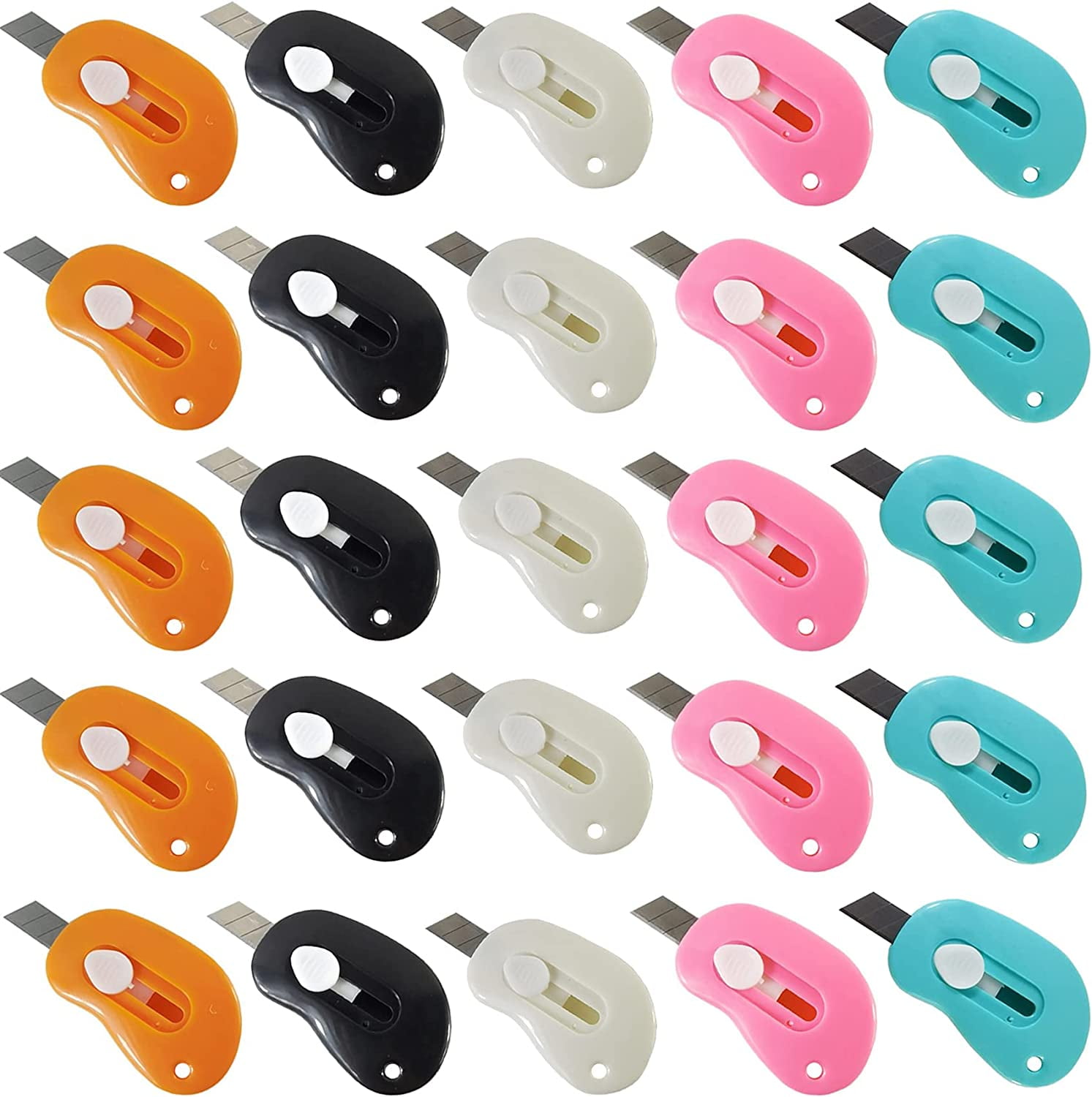 25PCS Mini Retractable Utility Knife Box Cutter Random Color - Walmart.com