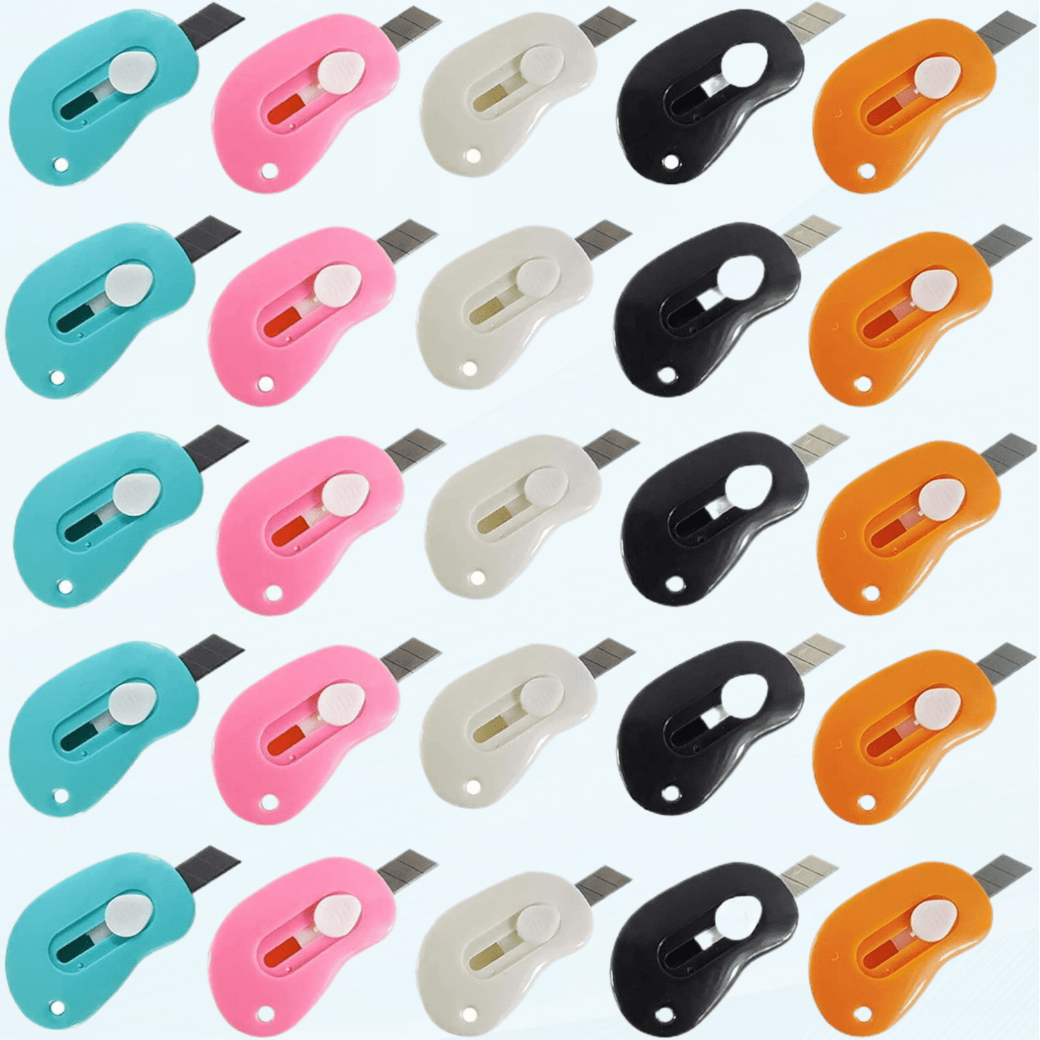 25PCS Mini Retractable Utility Knife Box Cutter Random Color - Walmart.com