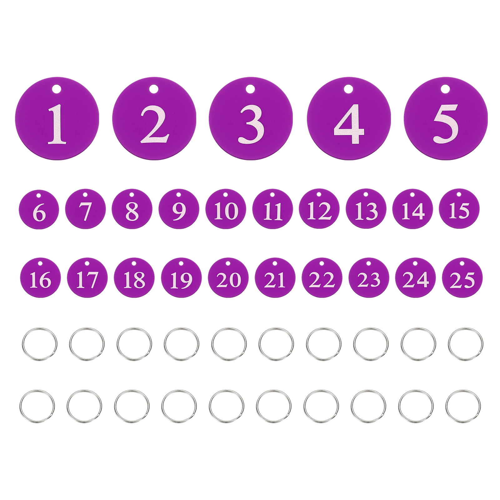 25PCS Number Tags 1-25, Number Key Tags Aluminum Numbered Tags Metal ...