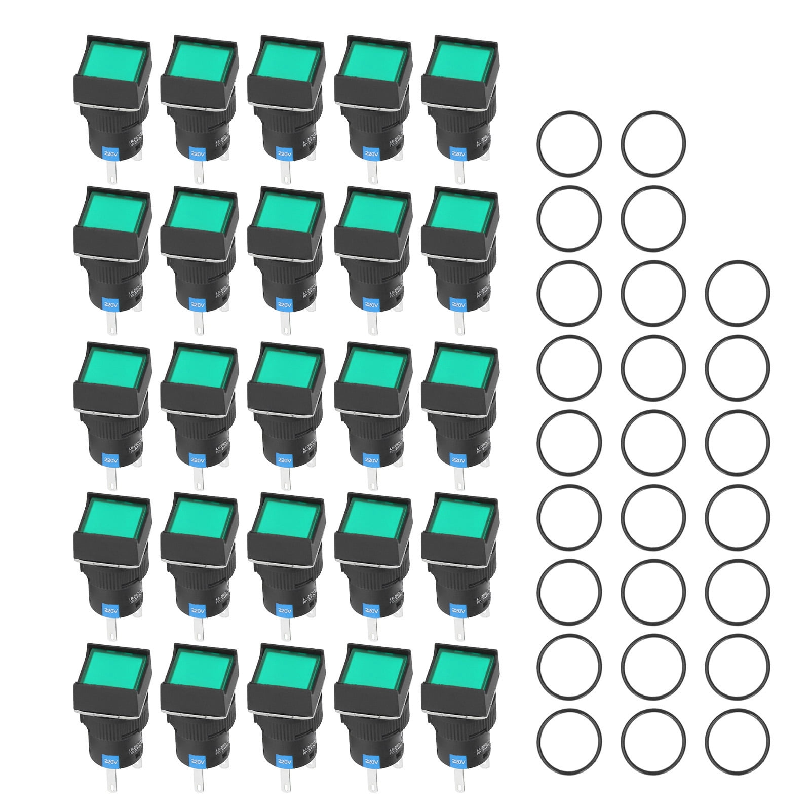 25PCS Push Button Switch Small Self Locking Square Power Switches with ...