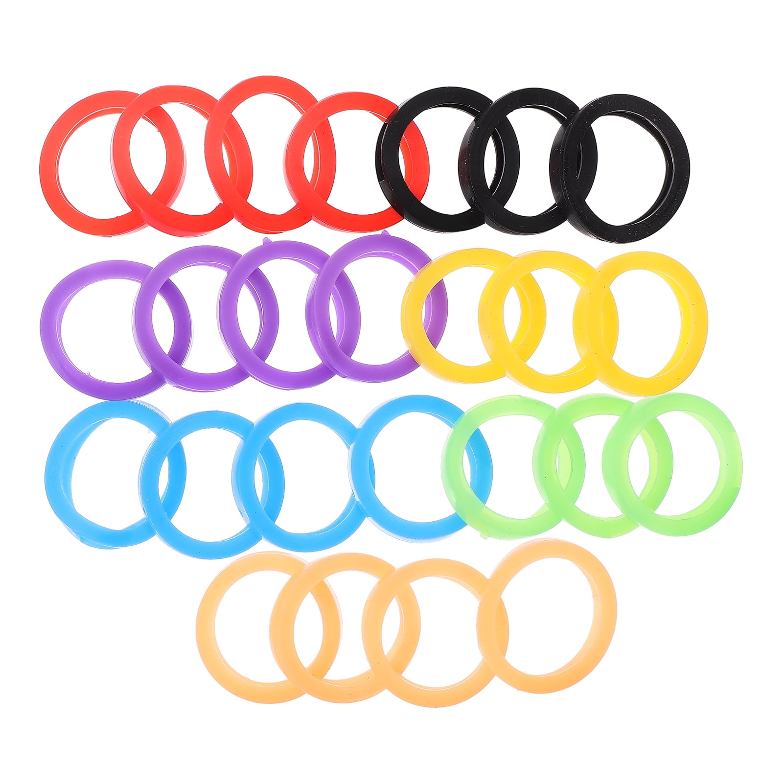 25PCS Key Cap Tags Identifier Coding Rings Covers Silicone ID Sleeves ...