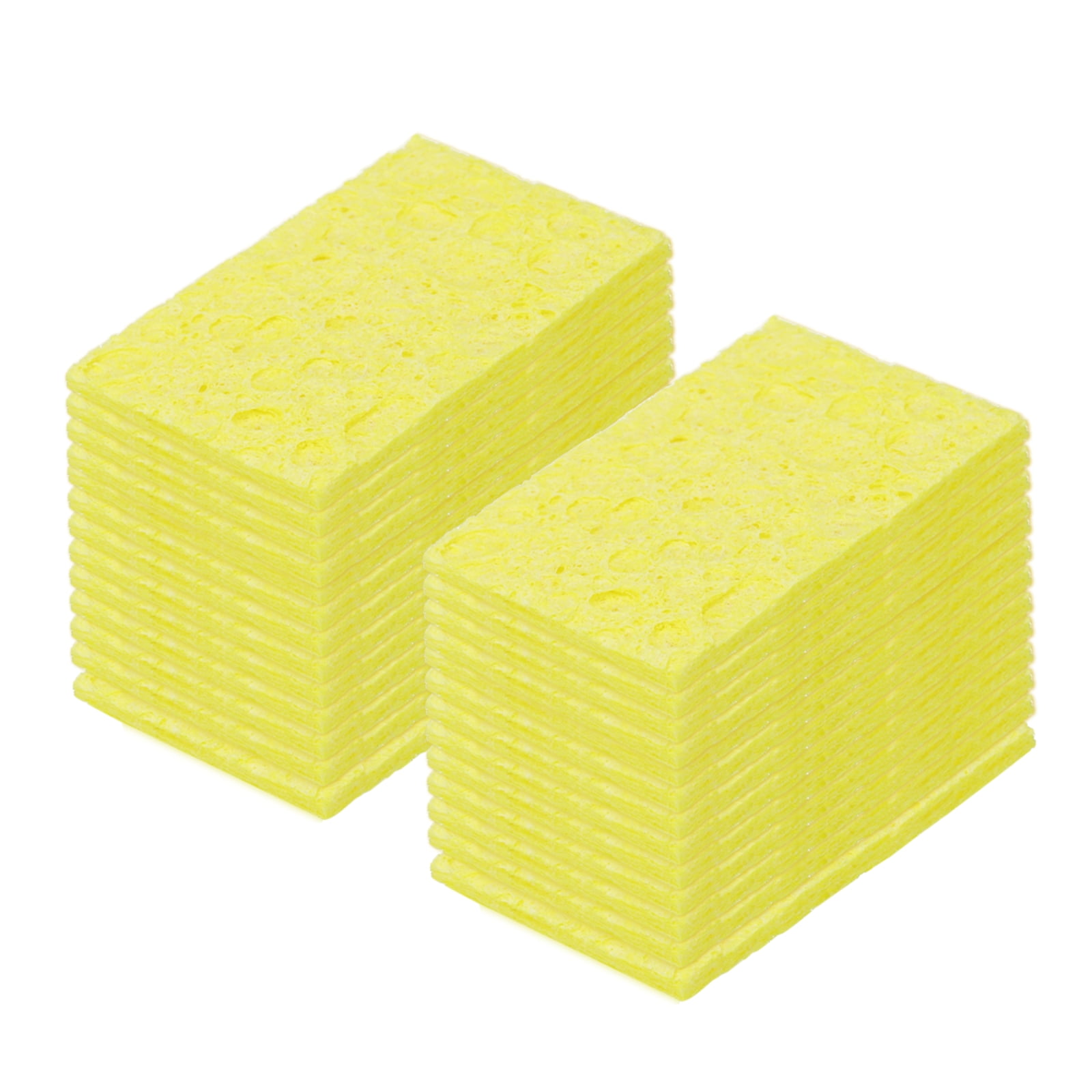 25PCS Soldering Sponge 5 x 3.5cm Rectangle Yellow 14mm Water Absorption ...