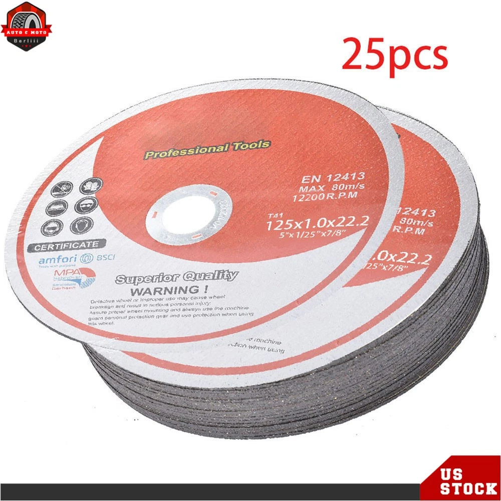 25Pack 5"×.040"×7/8" Cut-Off Wheel Cutting Discs For Metal & Stainless ...