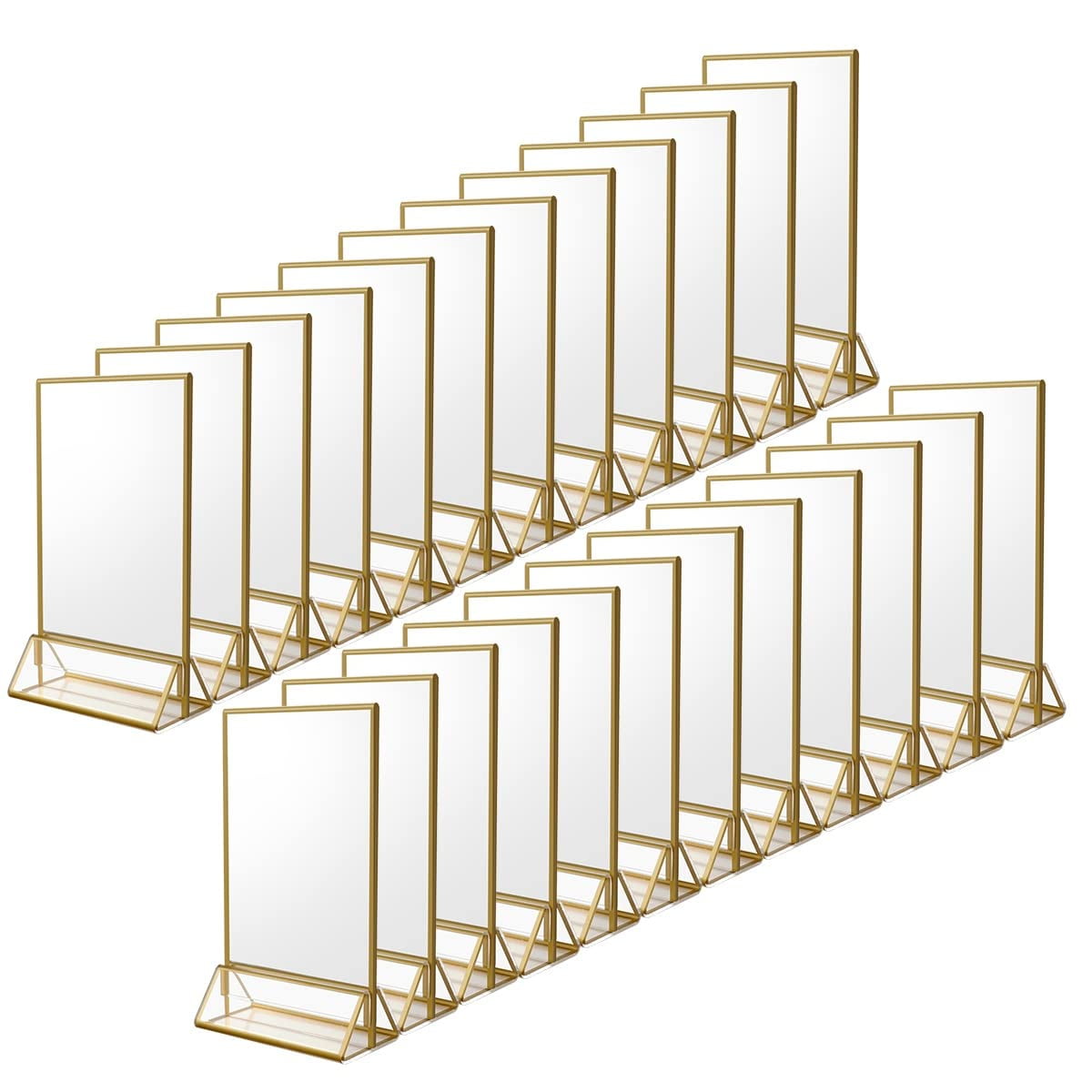 25Pack 5 x 7 Gold Table Number Holder Sign Holder Clear Frames, Acrylic ...