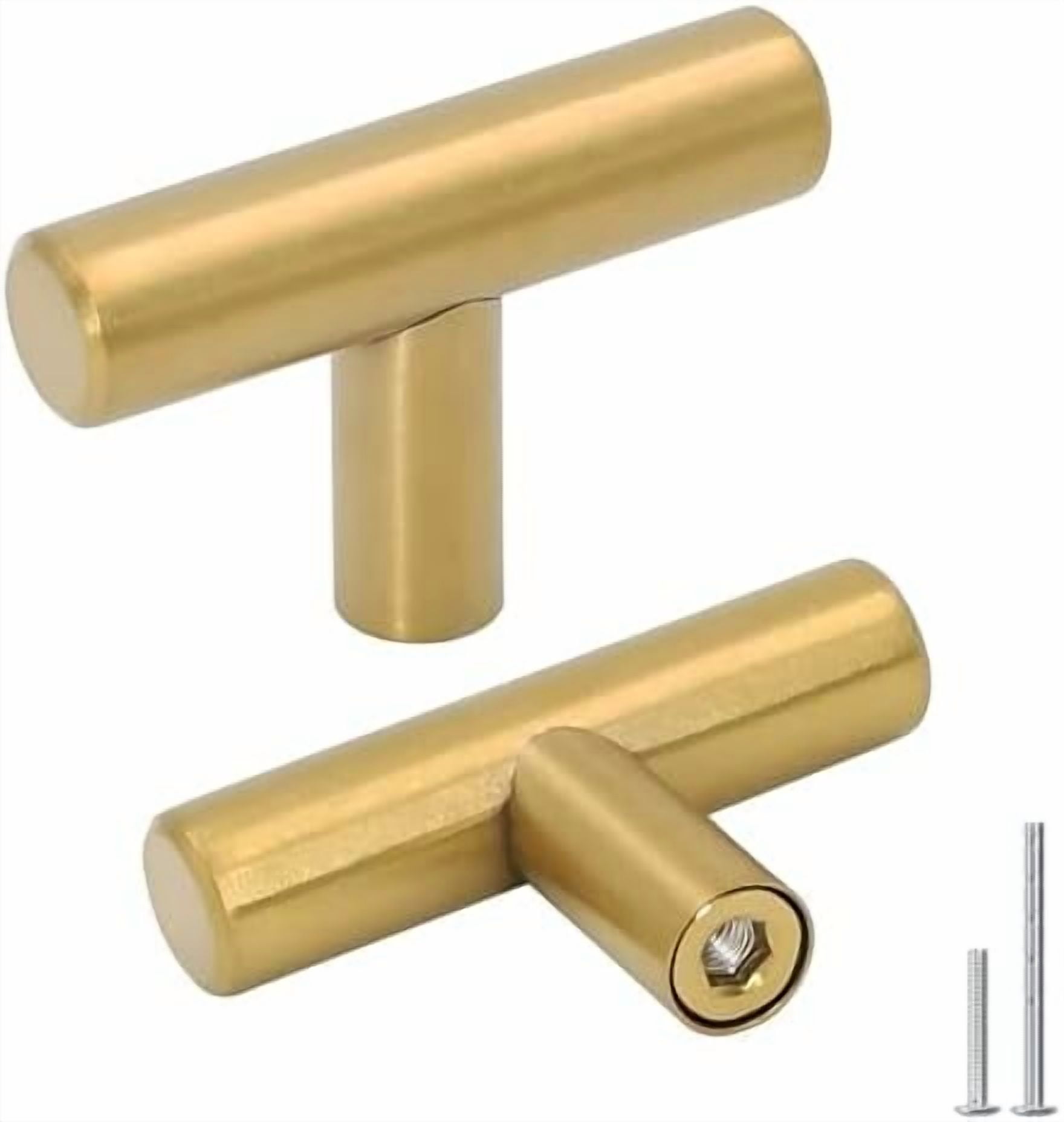 25Pack Brushed Brass Single Bar Cabinet Cupboard Drawer Door Handle ...