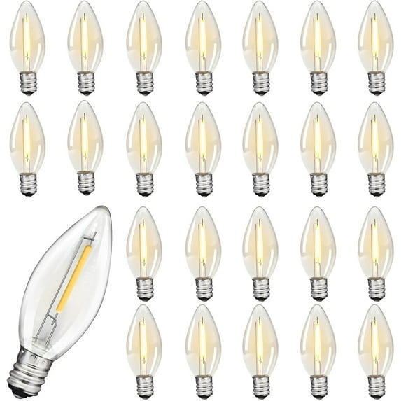 25Pack C7 YANTON Light Bulbs, E12 Soft White Dimmable Night Light Bulbs ...