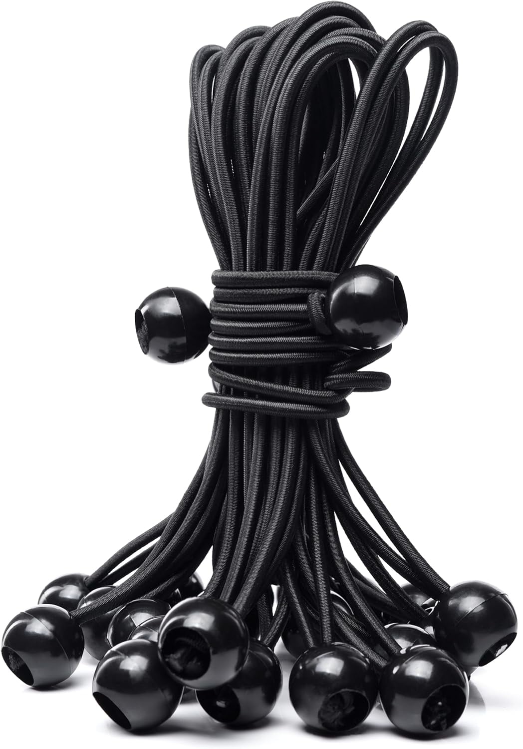 25Pack Length 8" Bungee Cord Ties, Ball Bungee Straps Tarp Tie-Down ...