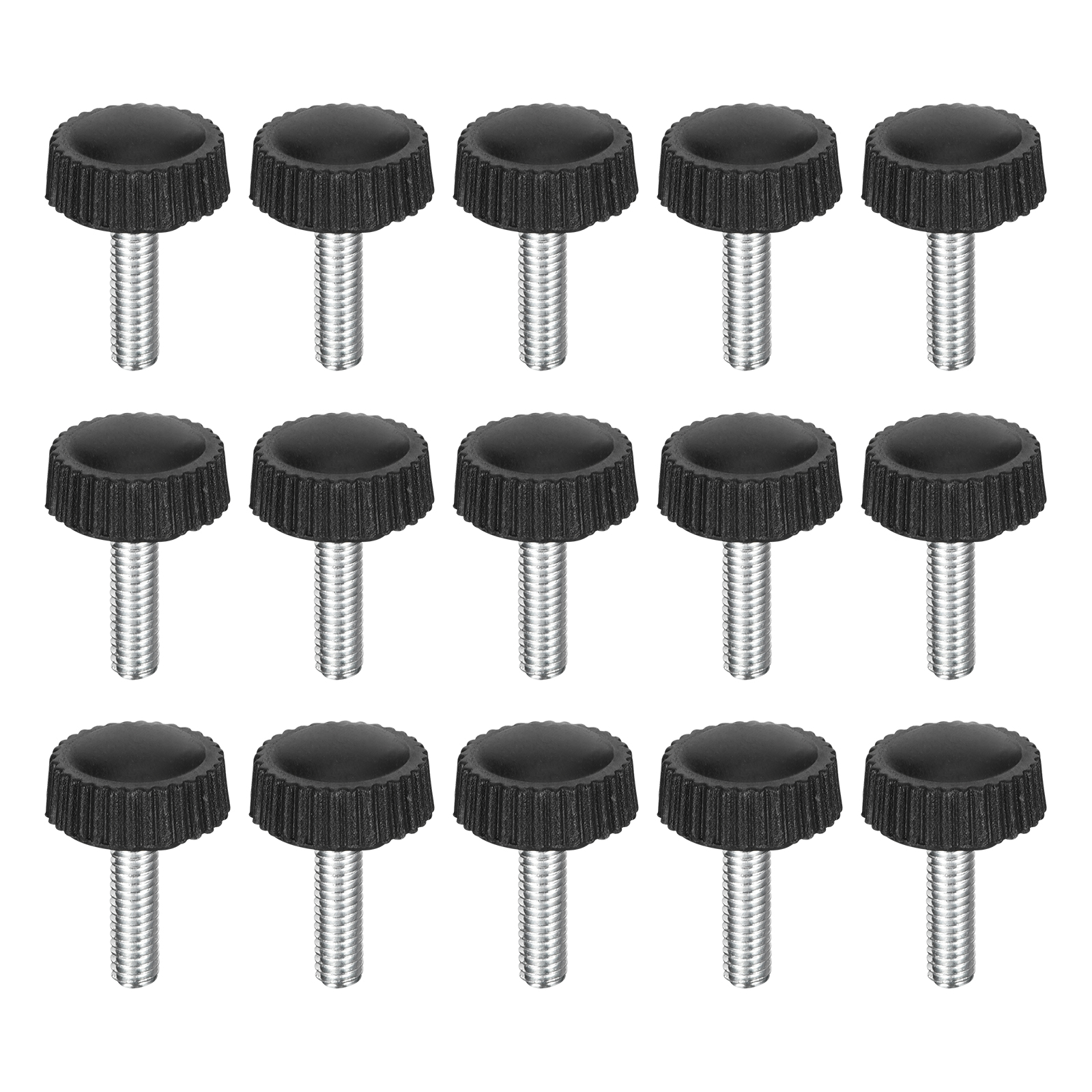 25Pack M4x14mm Threaded Knurled Thumb Screws, Zinc Plated Carbon Steel ...