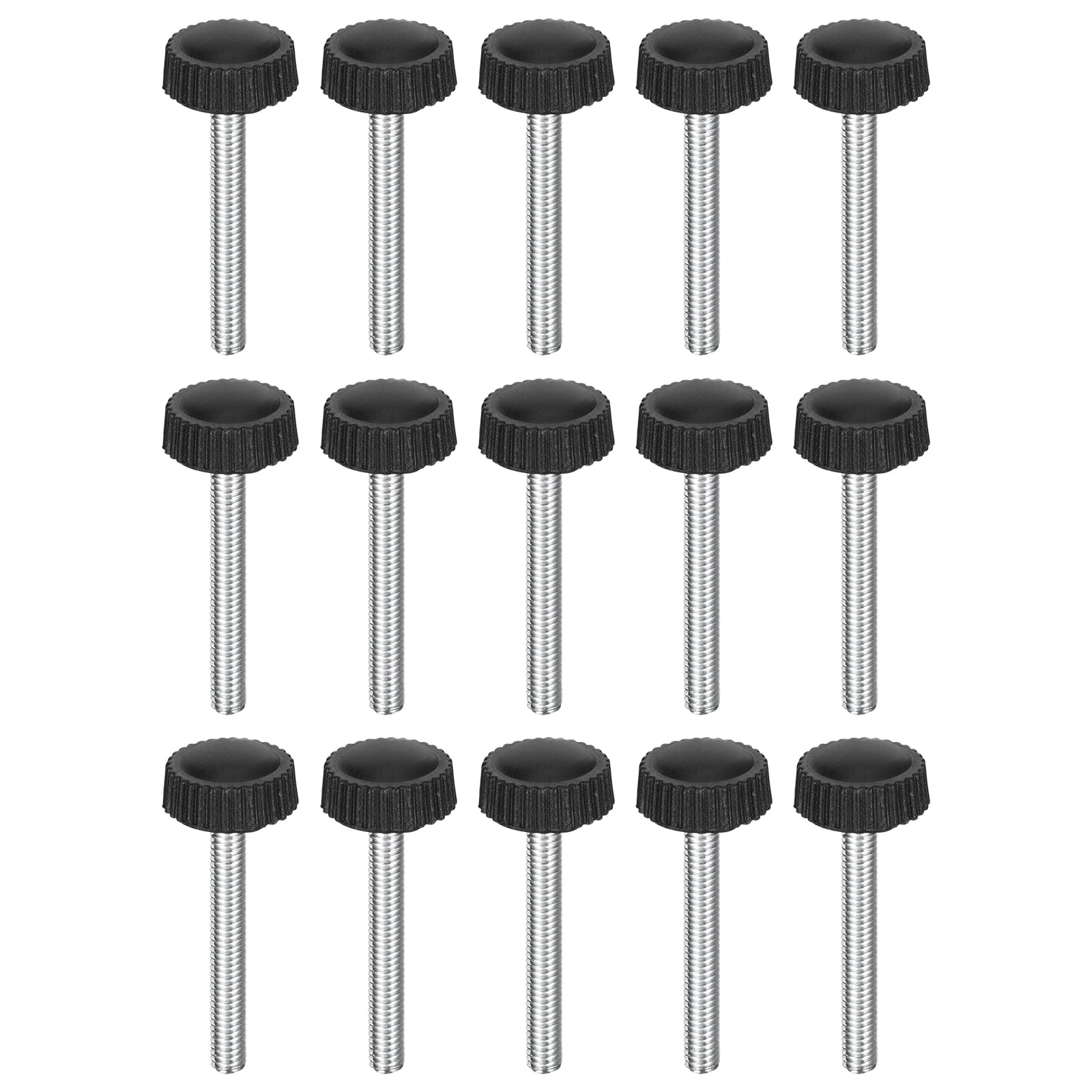 25Pack M4x30mm Threaded Knurled Thumb Screws, Zinc Plated Carbon Steel Clamping Knobs Grip ...