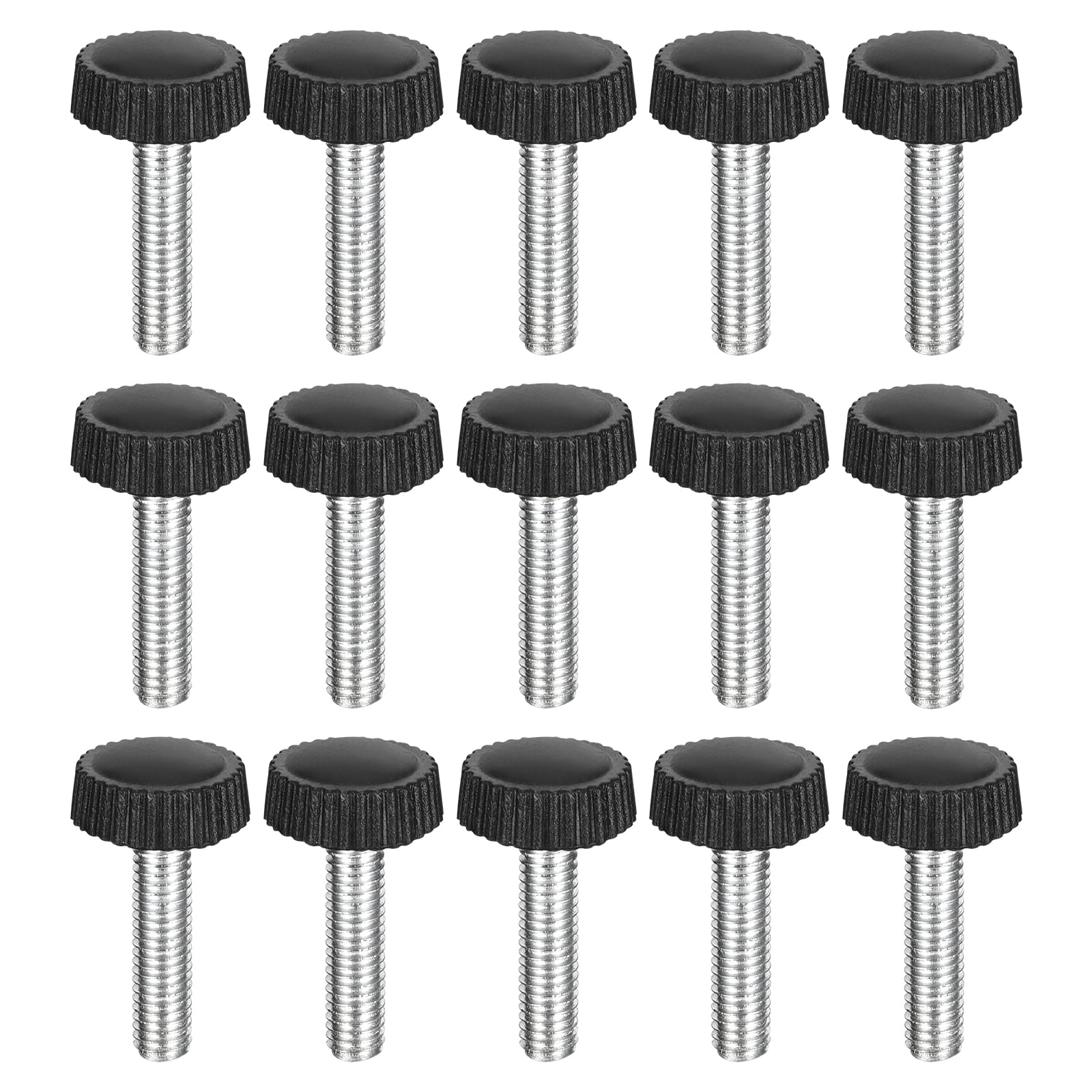 25Pack M5x20mm Threaded Knurled Thumb Screws, Zinc Plated Carbon Steel Clamping Knobs Grip ...