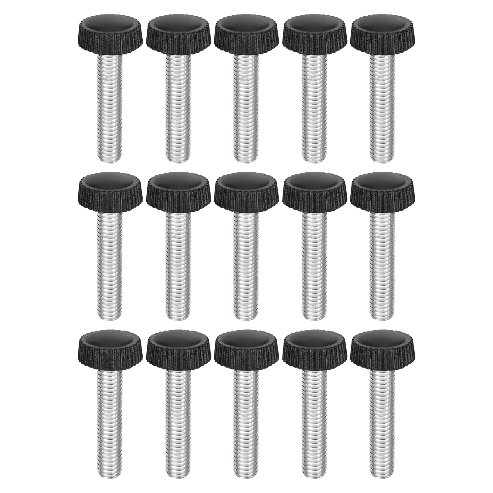 25Pack M6x30mm Threaded Knurled Thumb Screws, Zinc Plated Carbon Steel Clamping Knobs Grip ...