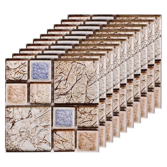 25Pack Peel and Stick Tiles, 4"x4" Mosaic Tile Stickers for Kitchen ...