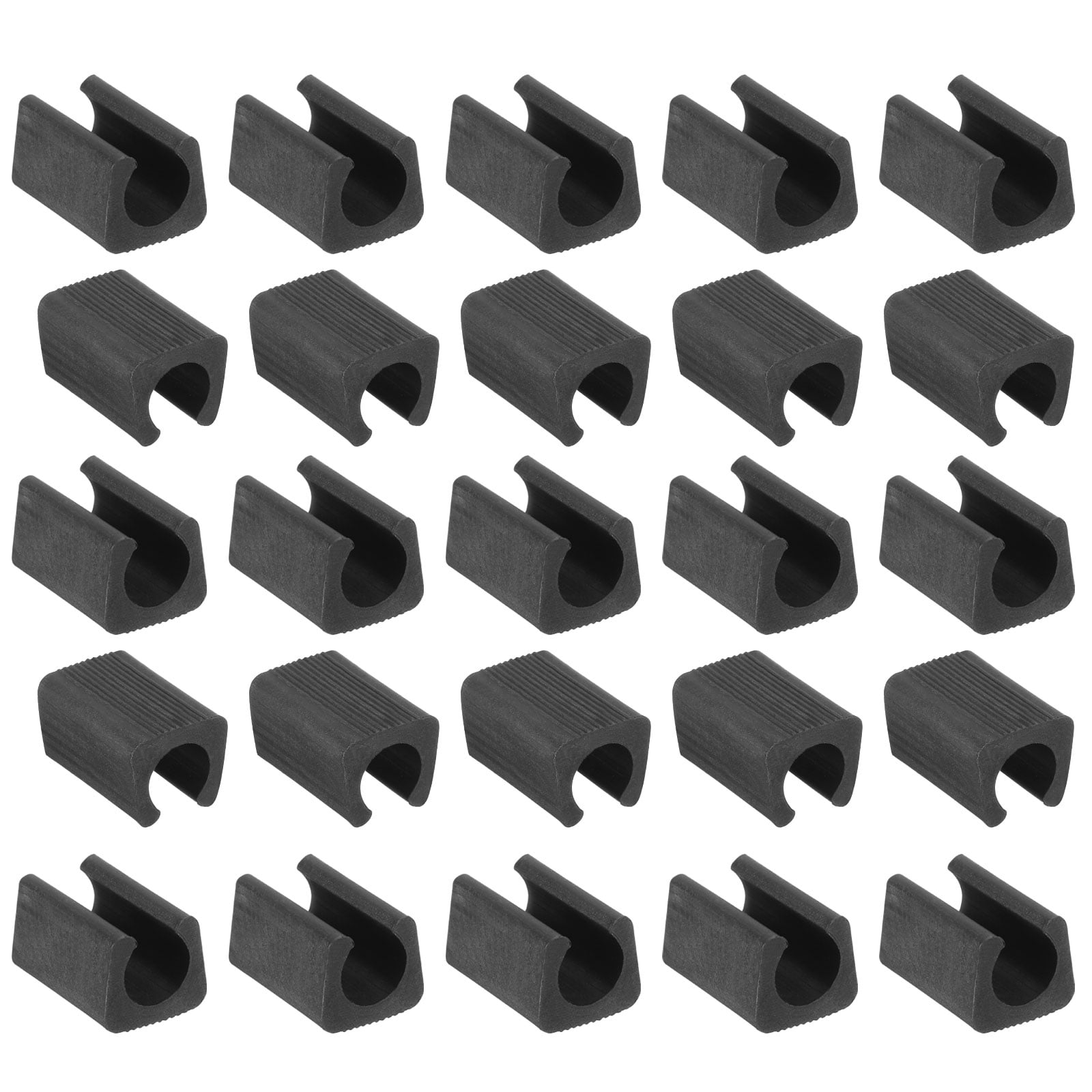 25Pack Rectangle Shaped Chair Leg Tip 14mm Plastic Furniture Feet Black ...